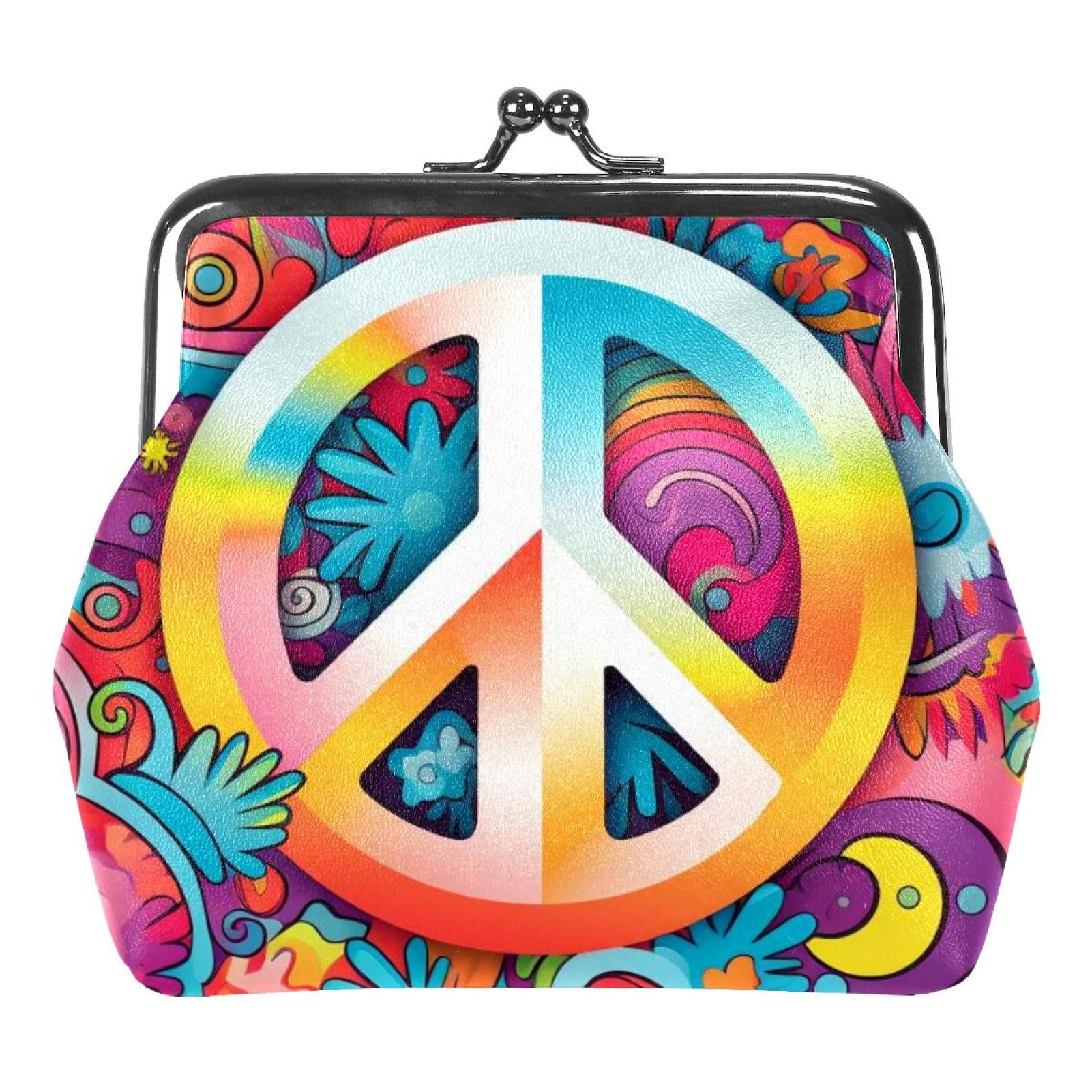 Small Buckle Coin Purse 和平标志73 Pouch Kiss-lock Clasp Change Purse ...
