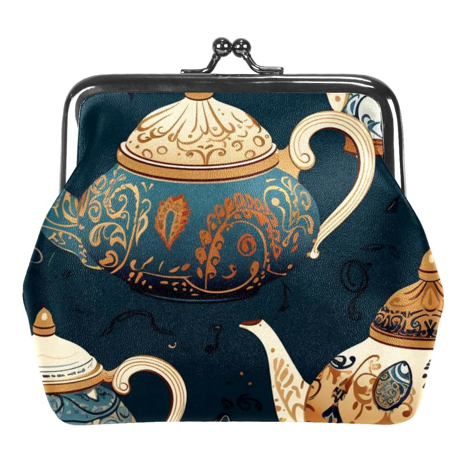 Small Buckle Coin Purse Arabian Tea Kettle Pouch Kiss-lock Clasp Change ...