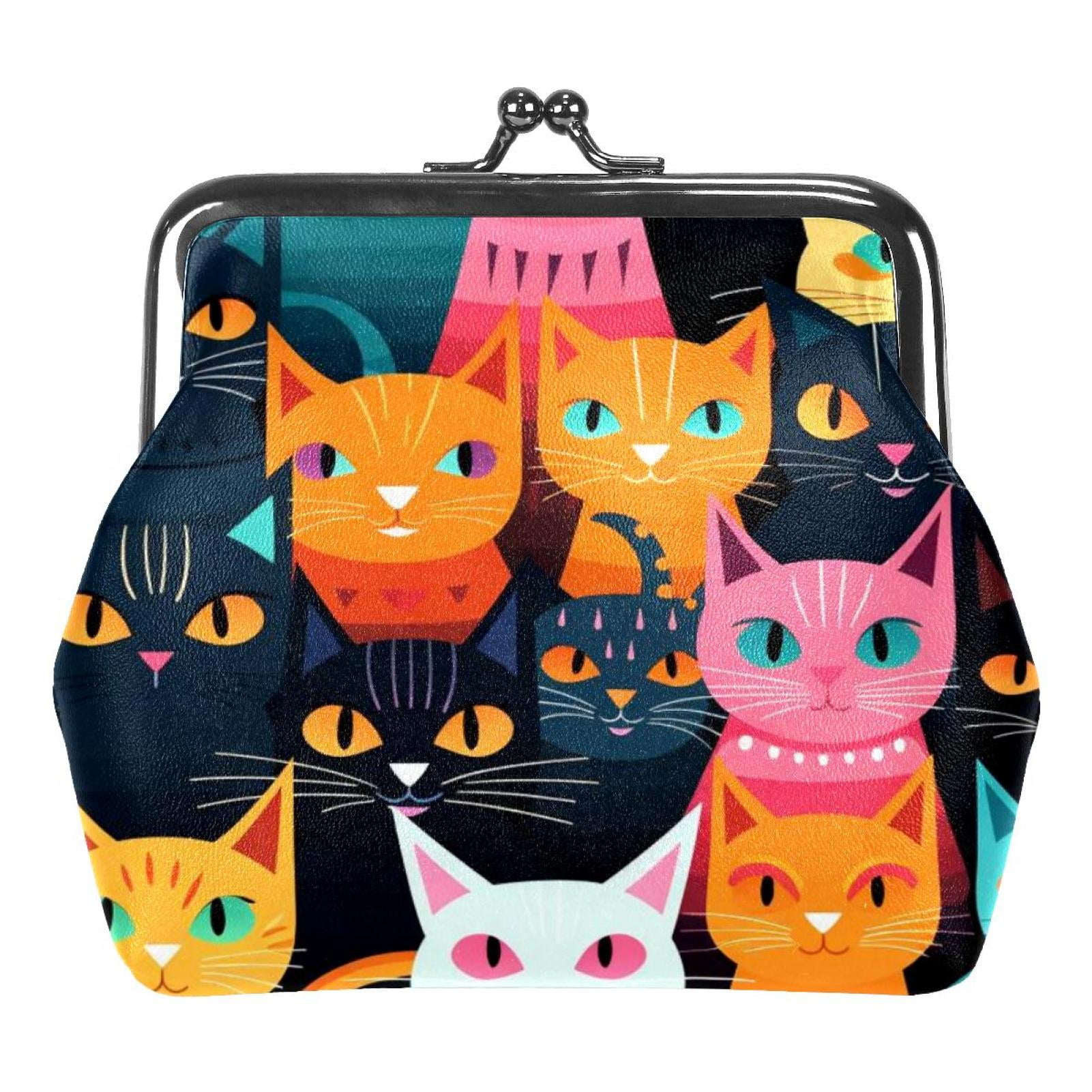 Small Buckle Coin Purse Cat Pouch Kiss-lock Clasp Change Purse Wallets ...