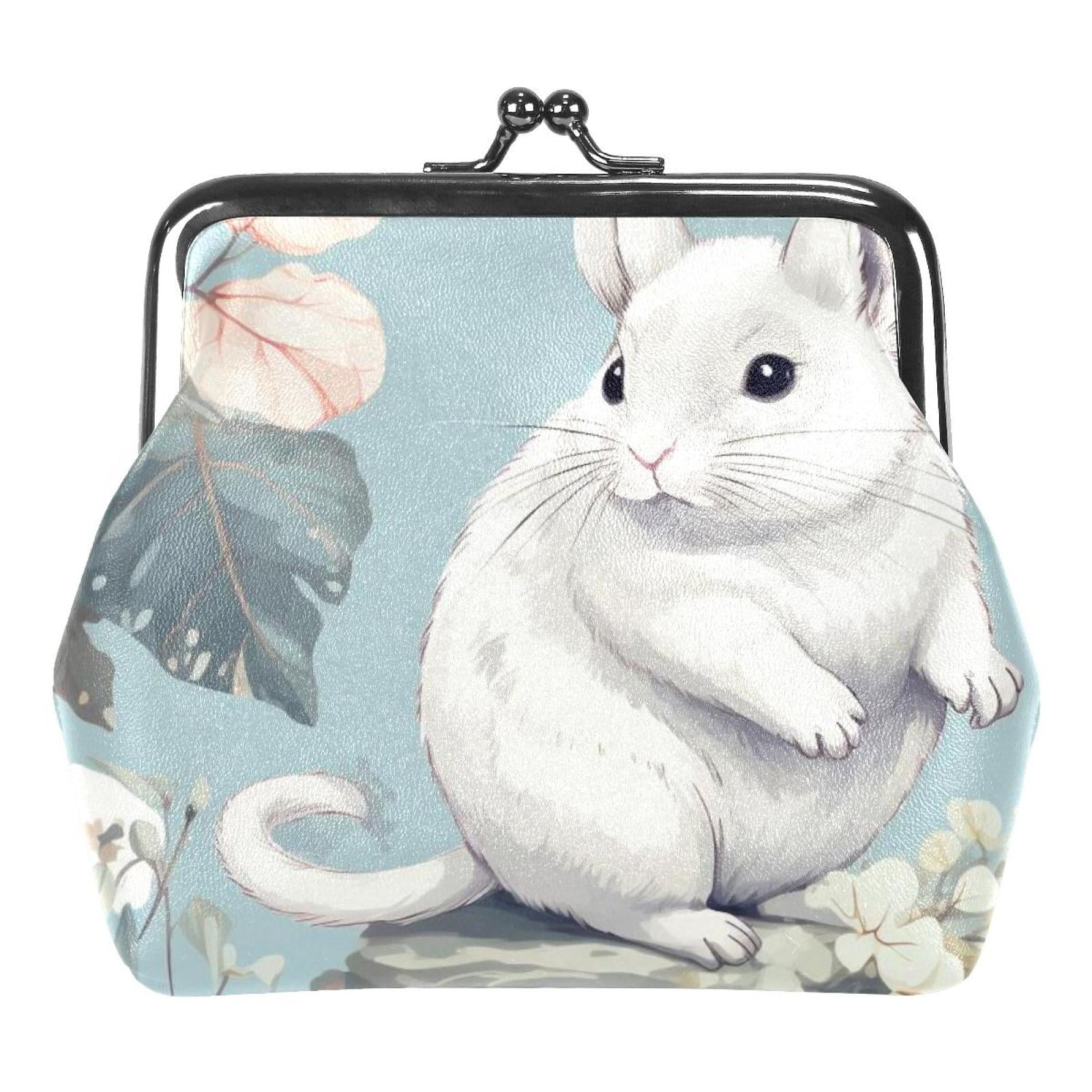 Small Buckle Coin Purse Chinchilla Pouch Kiss-lock Clasp Change Purse ...