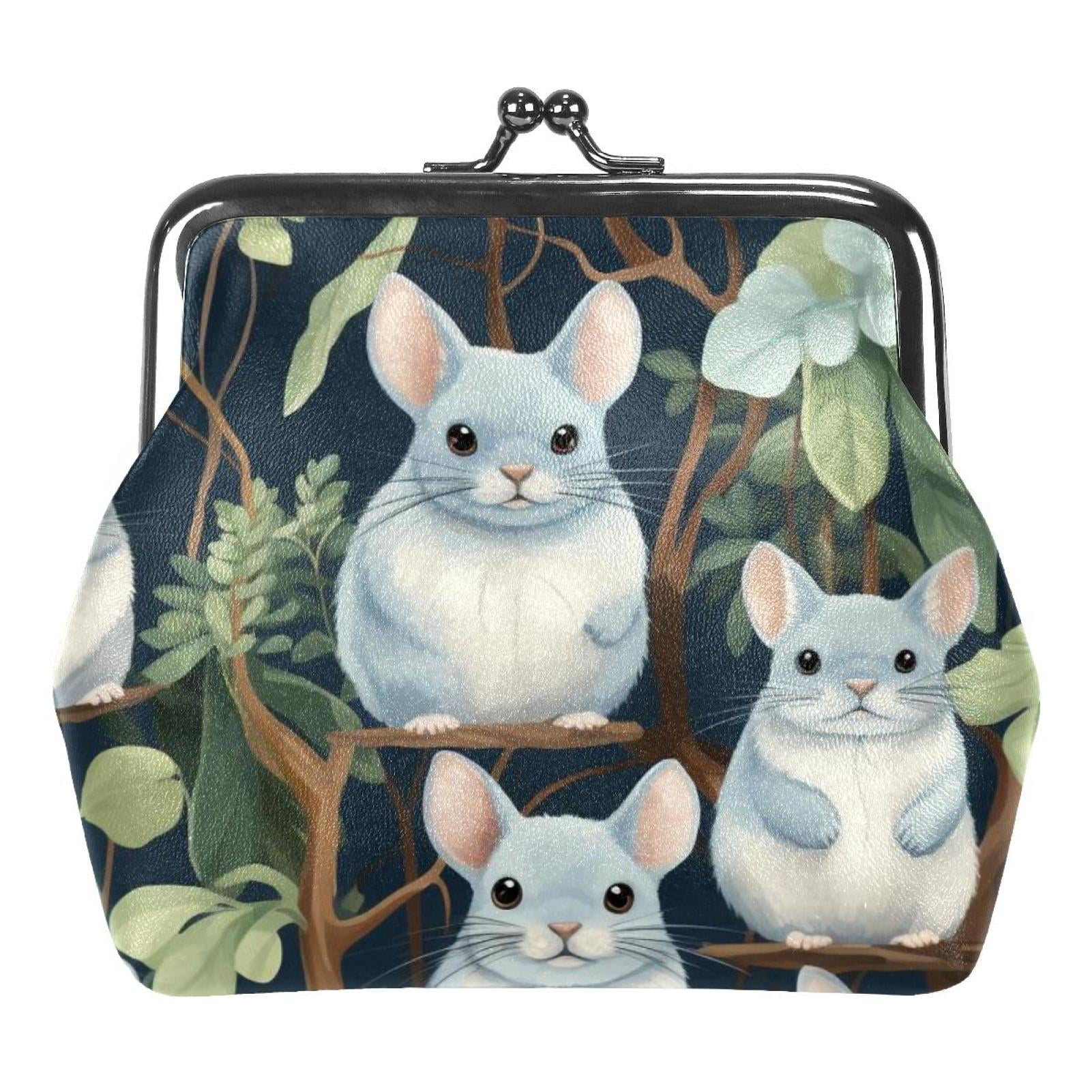Small Buckle Coin Purse Chinchilla Pouch Kiss-lock Clasp Change Purse ...