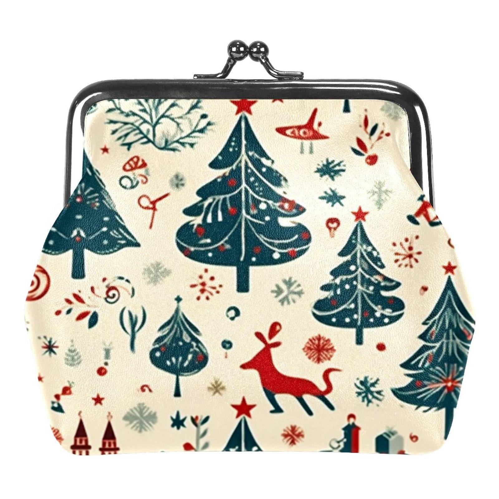 Small Buckle Coin Purse Christmas Tree Pouch Kiss-lock Clasp Change ...