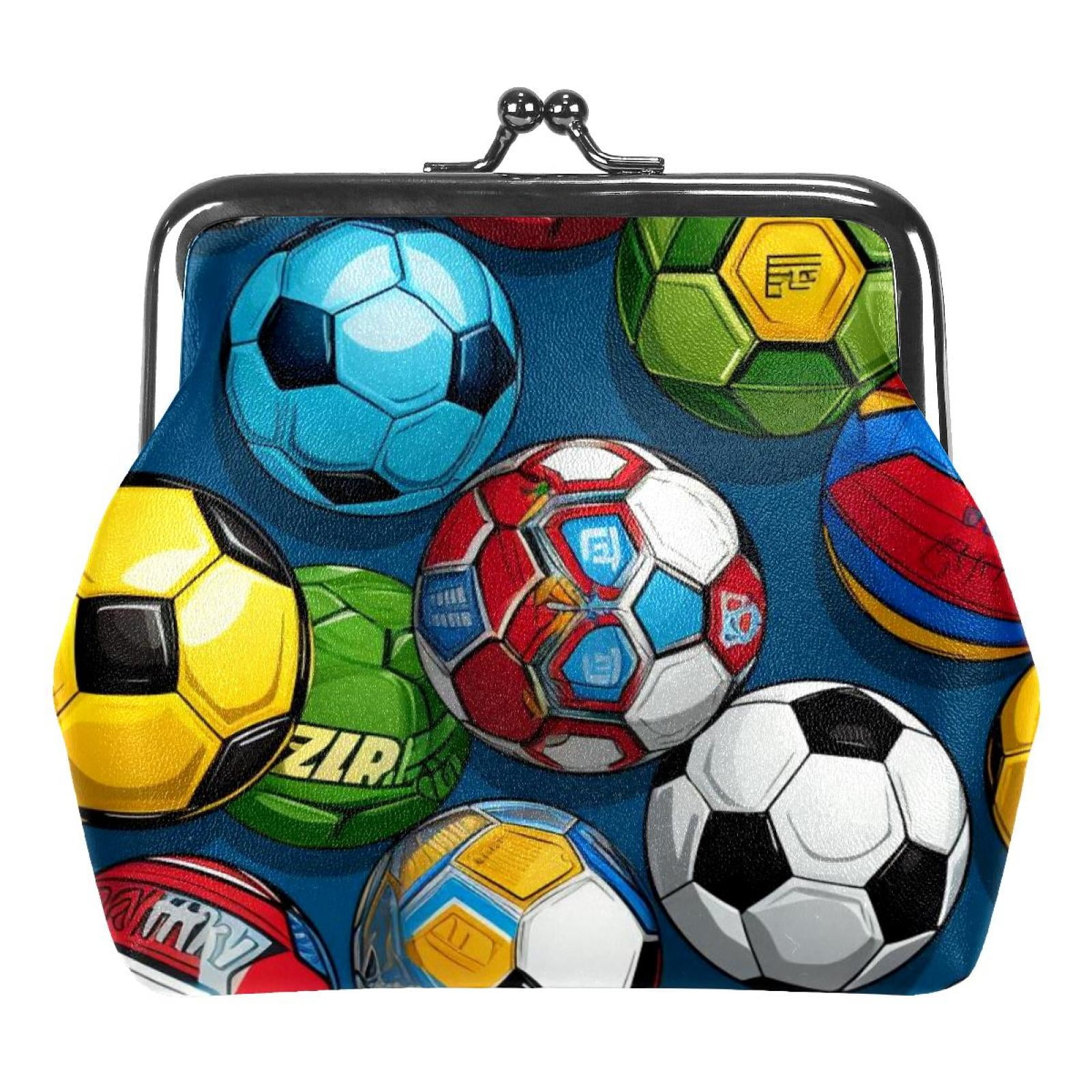 Small Buckle Coin Purse Football Soccer Pouch Kiss-lock Clasp Change ...