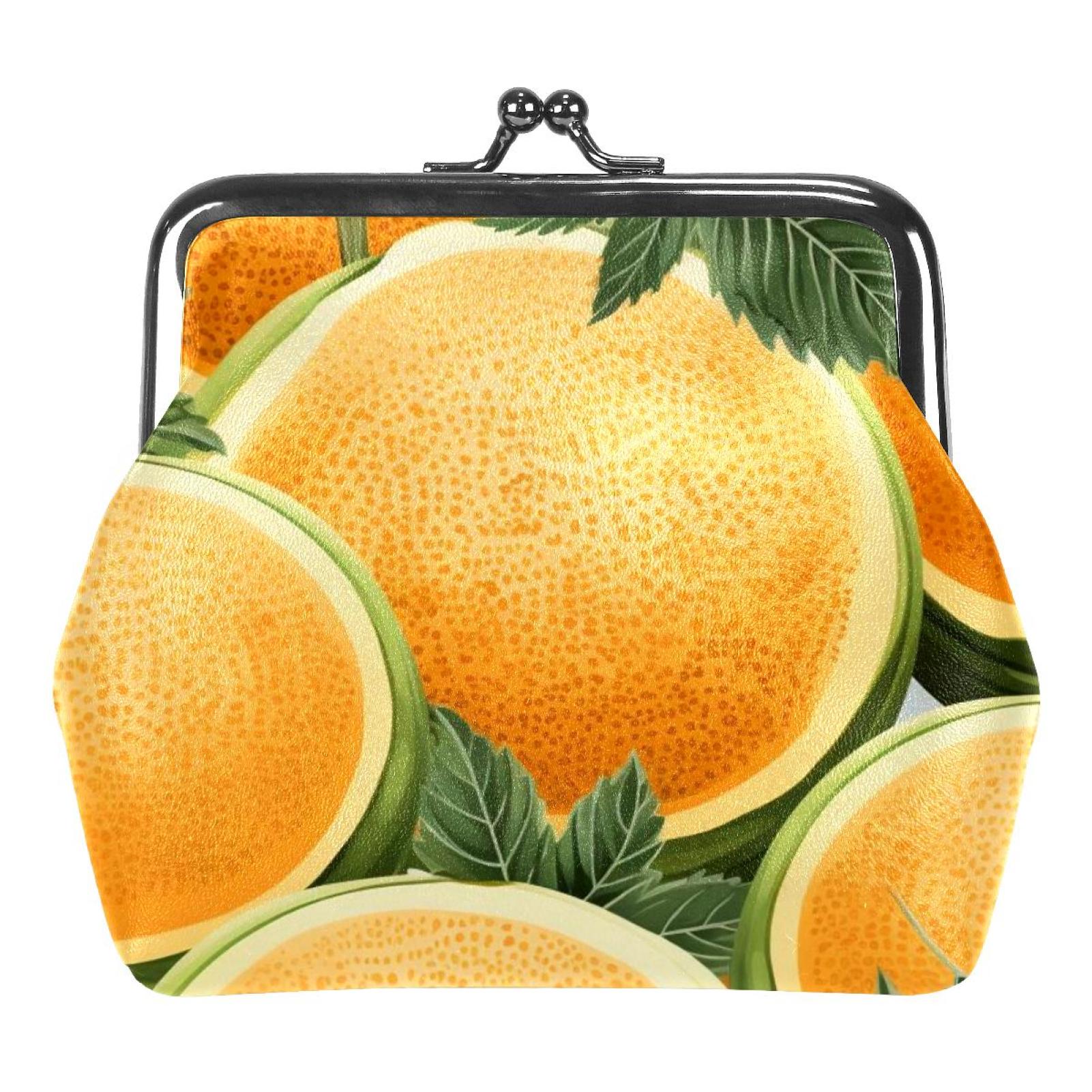 Small Buckle Coin Purse Hami Melon Pouch Kiss-lock Clasp Change Purse ...