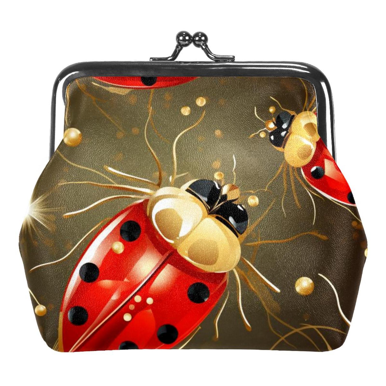 Small Buckle Coin Purse Ladybird Pouch Kiss-lock Clasp Change Purse ...