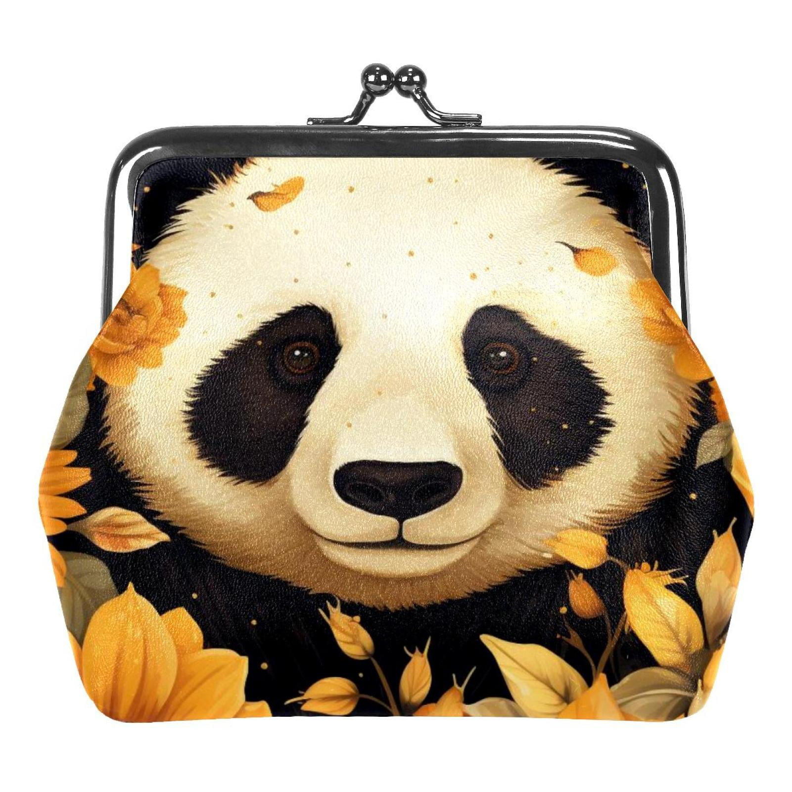 Small Buckle Coin Purse Panda Sunflower Pouch Kiss-lock Clasp Change ...