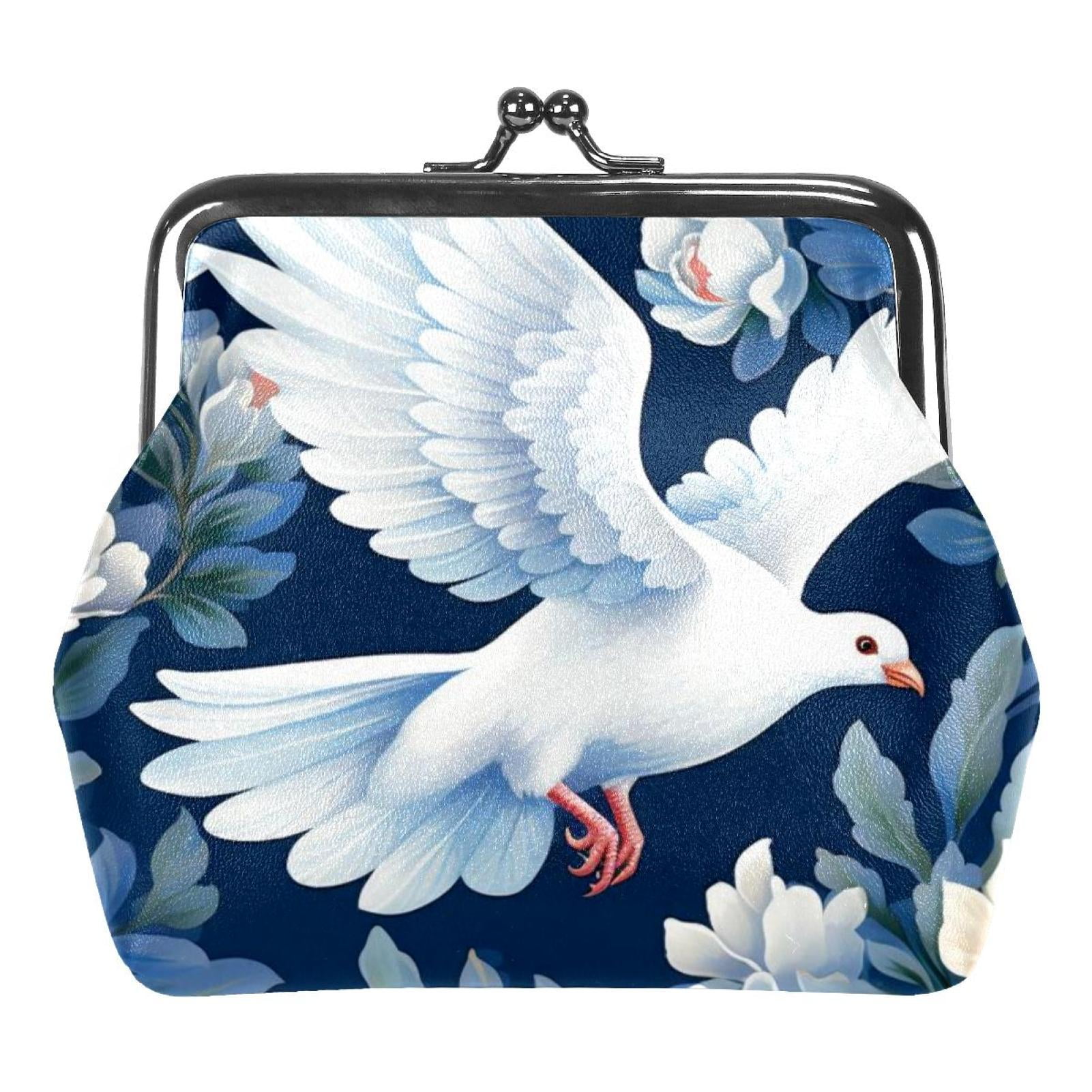 Small Buckle Coin Purse Peace Dove Pouch Kiss-lock Clasp Change Purse ...