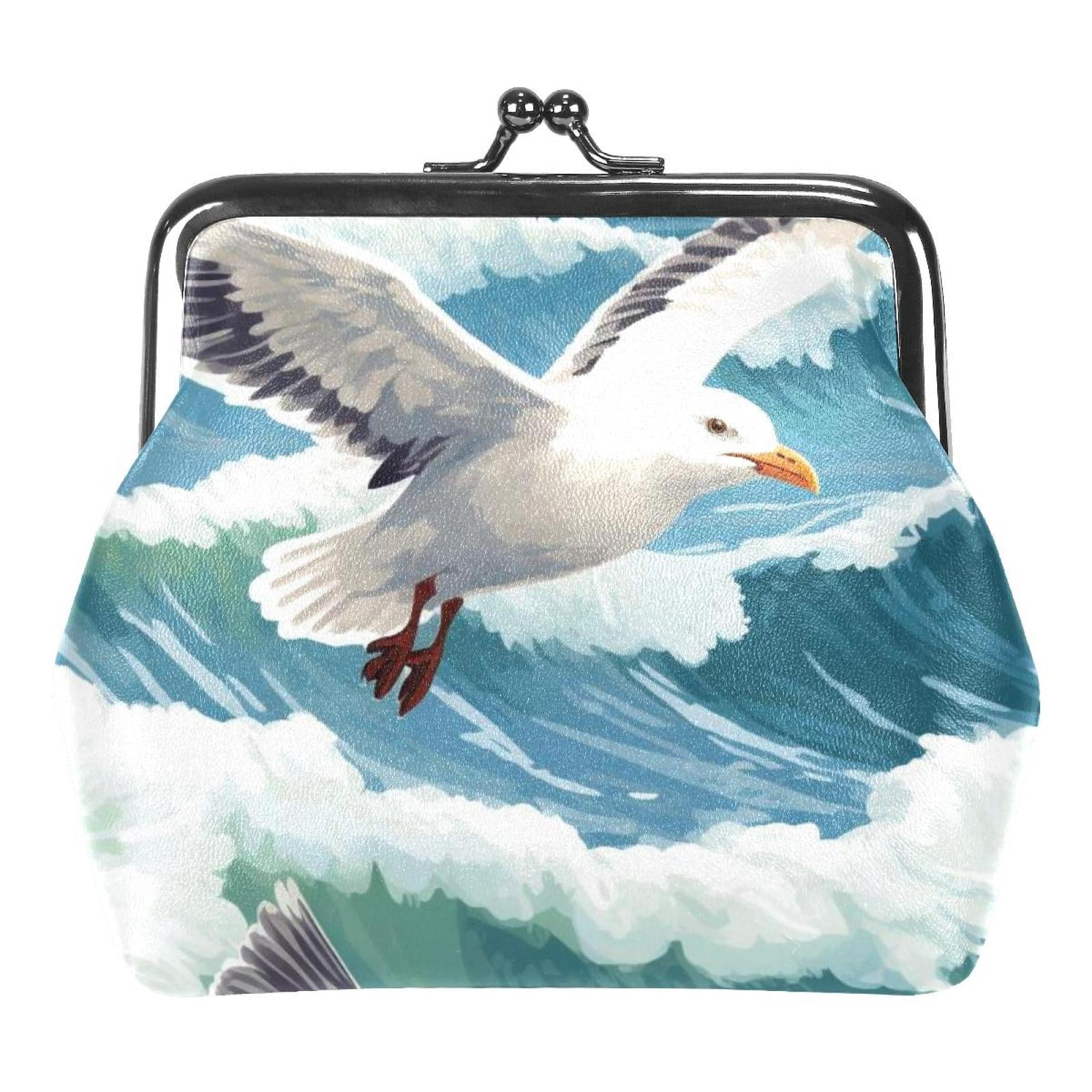 Small Buckle Coin Purse Sea Mew Pouch Kiss-lock Clasp Change Purse ...