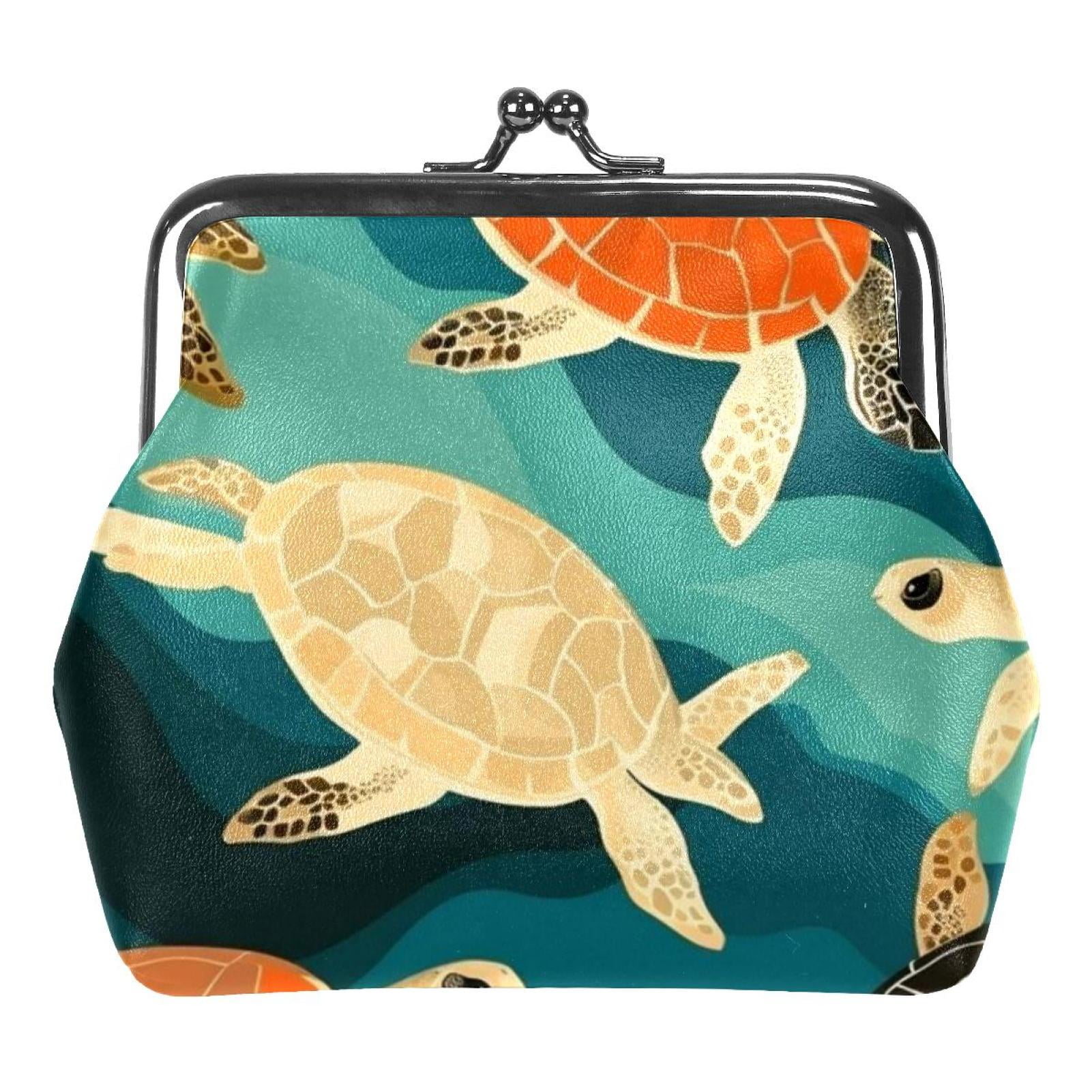 Small Buckle Coin Purse Sea Turtle Pouch Kiss-lock Clasp Change Purse ...