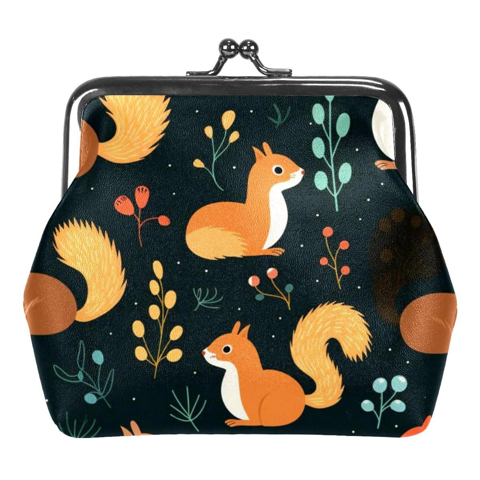 Small Buckle Coin Purse Squirrel Pouch Kiss-lock Clasp Change Purse ...