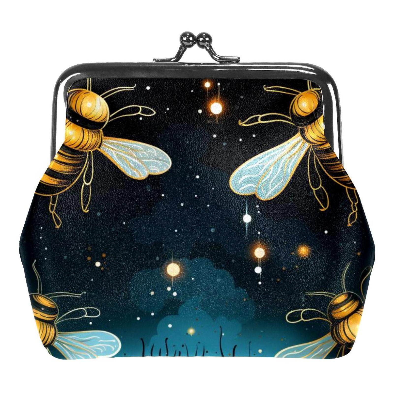 Small Buckle Coin Purse Starry Bee Pouch Kiss-lock Clasp Change Purse ...