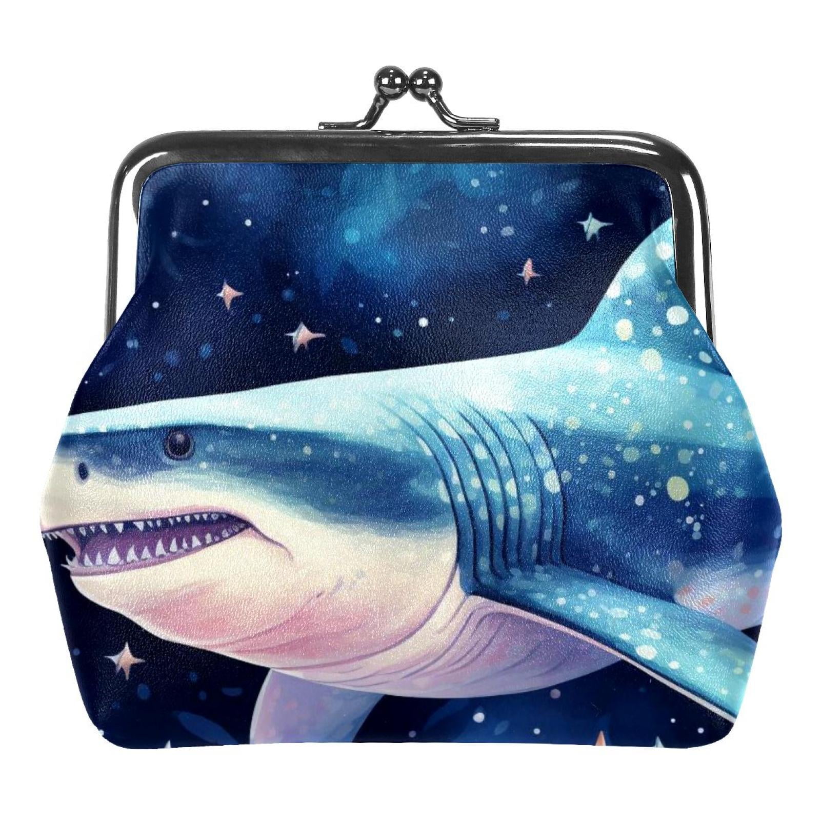 Small Buckle Coin Purse Starry Sky Shark Pouch Kiss-lock Clasp Change ...