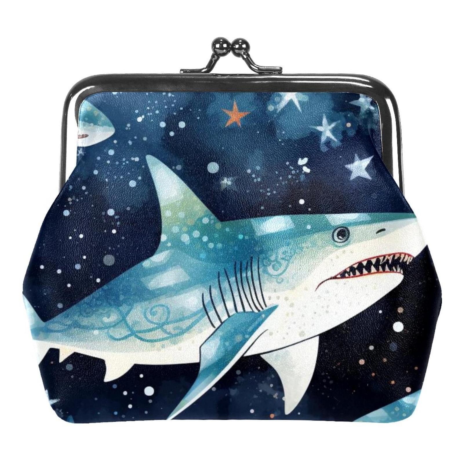 Small Buckle Coin Purse Starry Sky Shark Pouch Kiss-lock Clasp Change ...