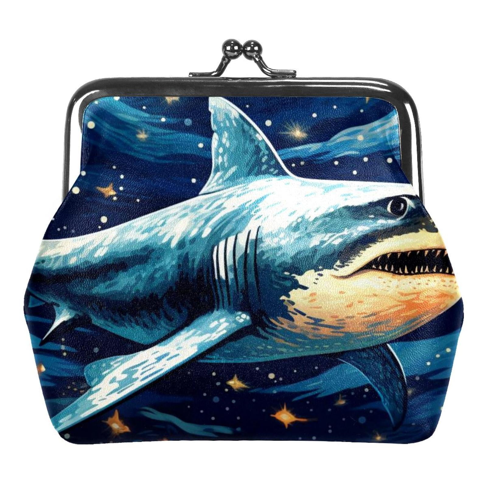 Small Buckle Coin Purse Starry Sky Shark Pouch Kiss-lock Clasp Change ...