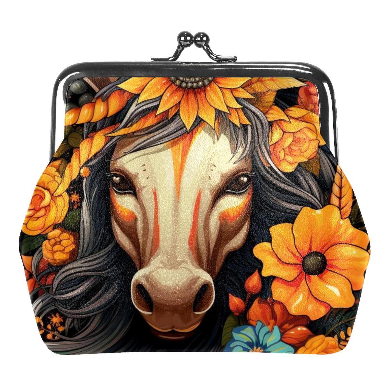 Small Buckle Coin Purse Unicorn Skull Sunflower Pouch Kiss-lock Clasp ...