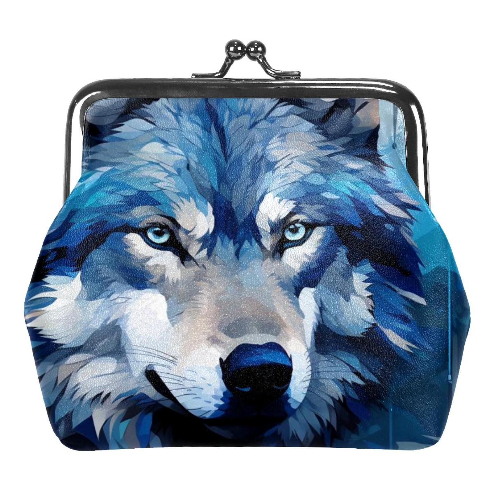 Small Buckle Coin Purse Wolf Pouch Kiss-lock Clasp Change Purse Wallets ...