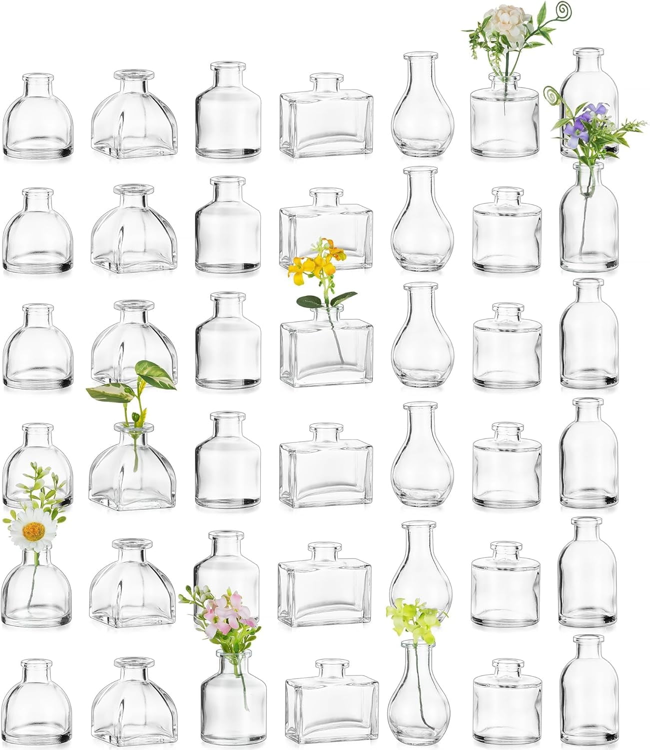 Small Bud Vases for Centerpieces: 42Pcs Mini Clear Glass Vase for ...