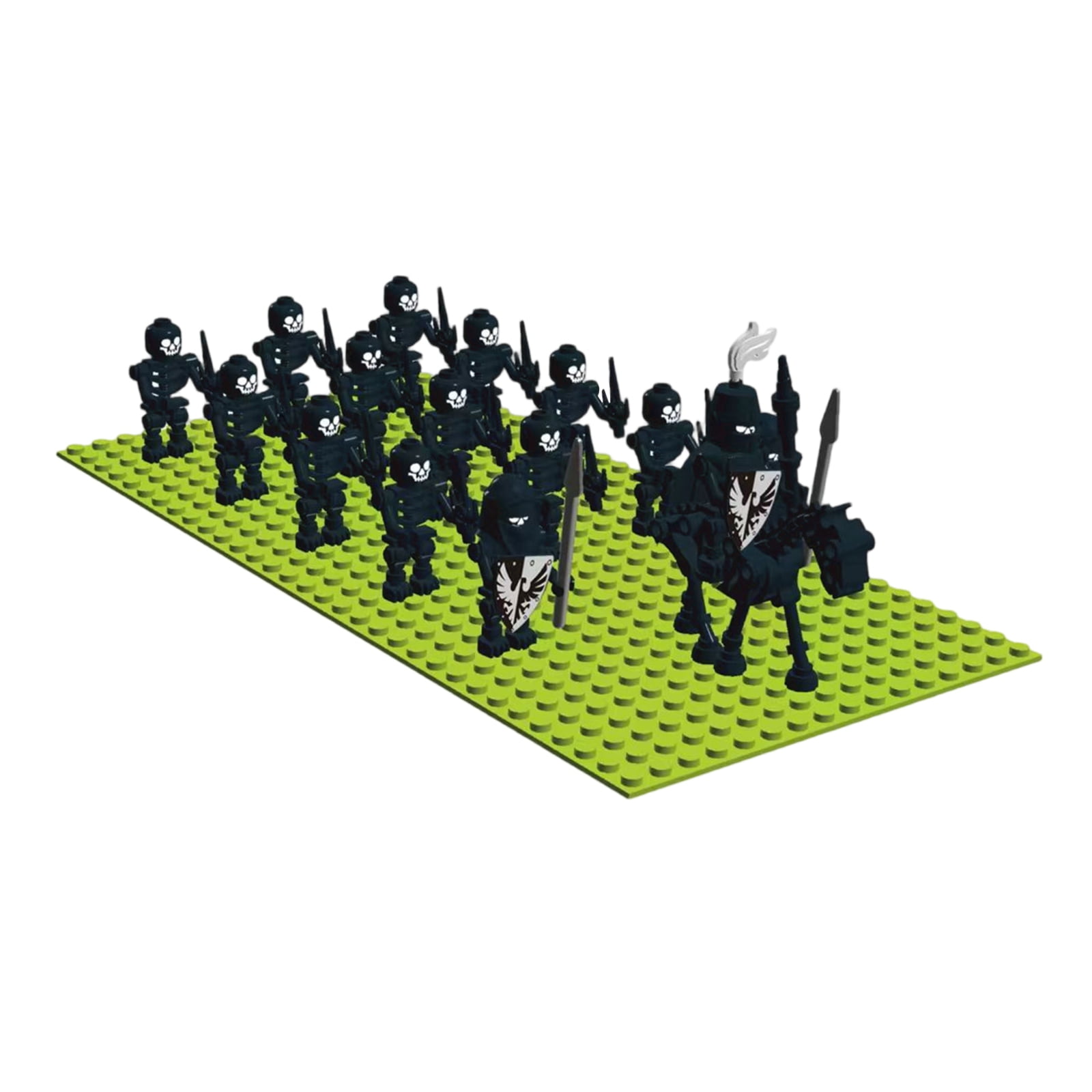 Small Building Block Figurines, 15-Piece Set with Base Plate, High ...