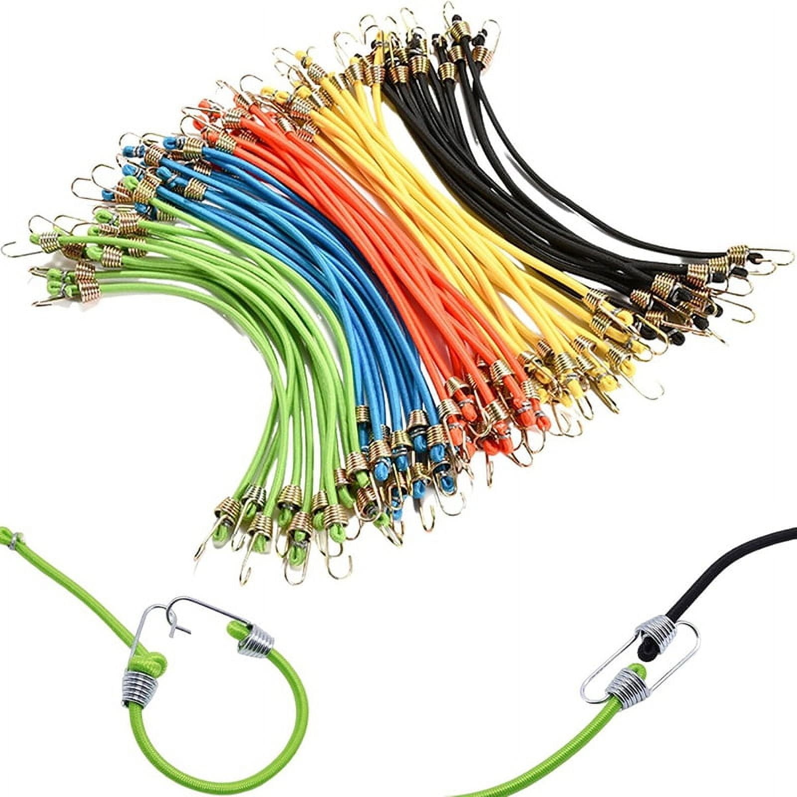 Small Bungee Cords with Hooks, 12 Pack Adjustable Rubber Elastic Tie ...