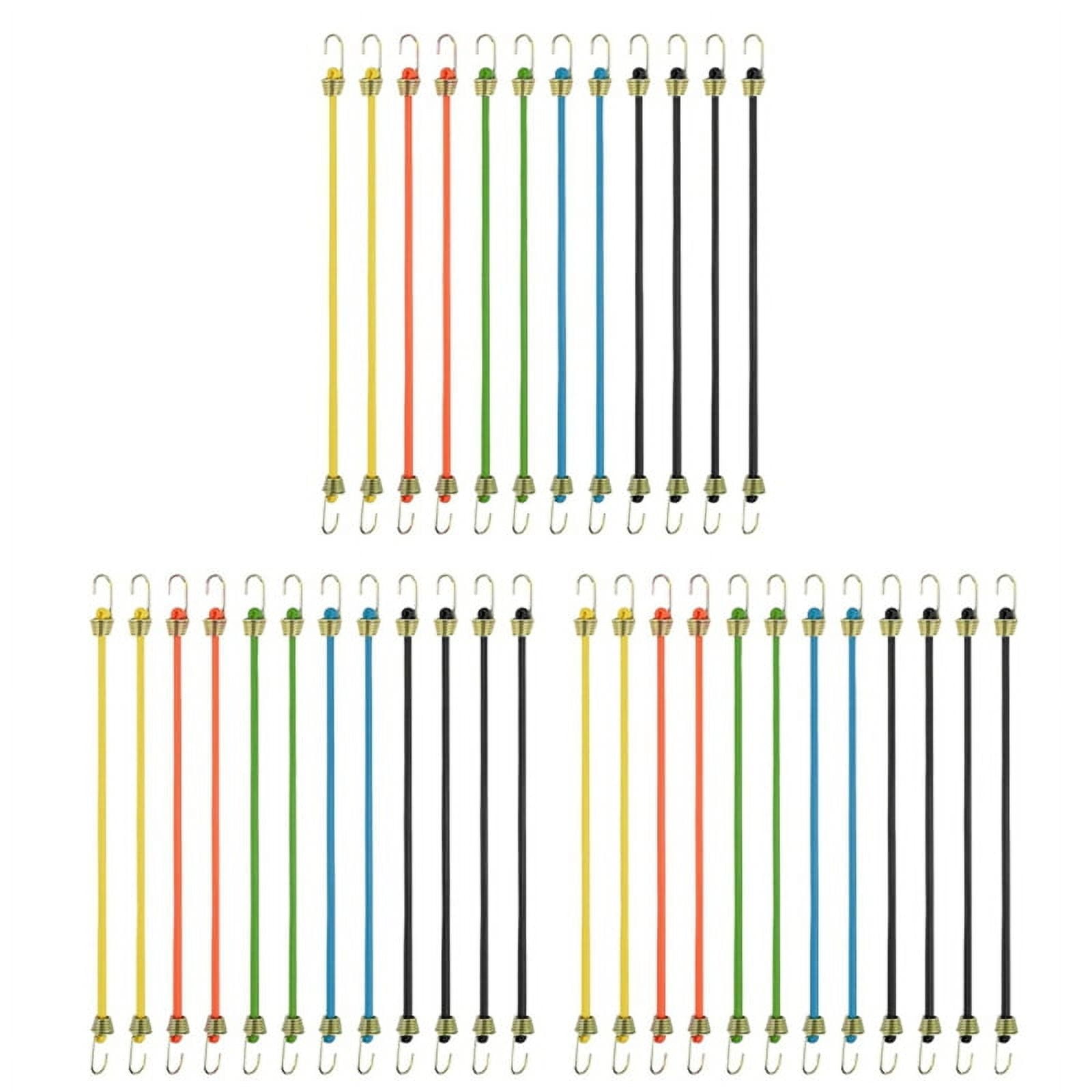 Small Bungee Cords with Hooks 36 Pack, Adjustable Rubber Elastic Cords ...