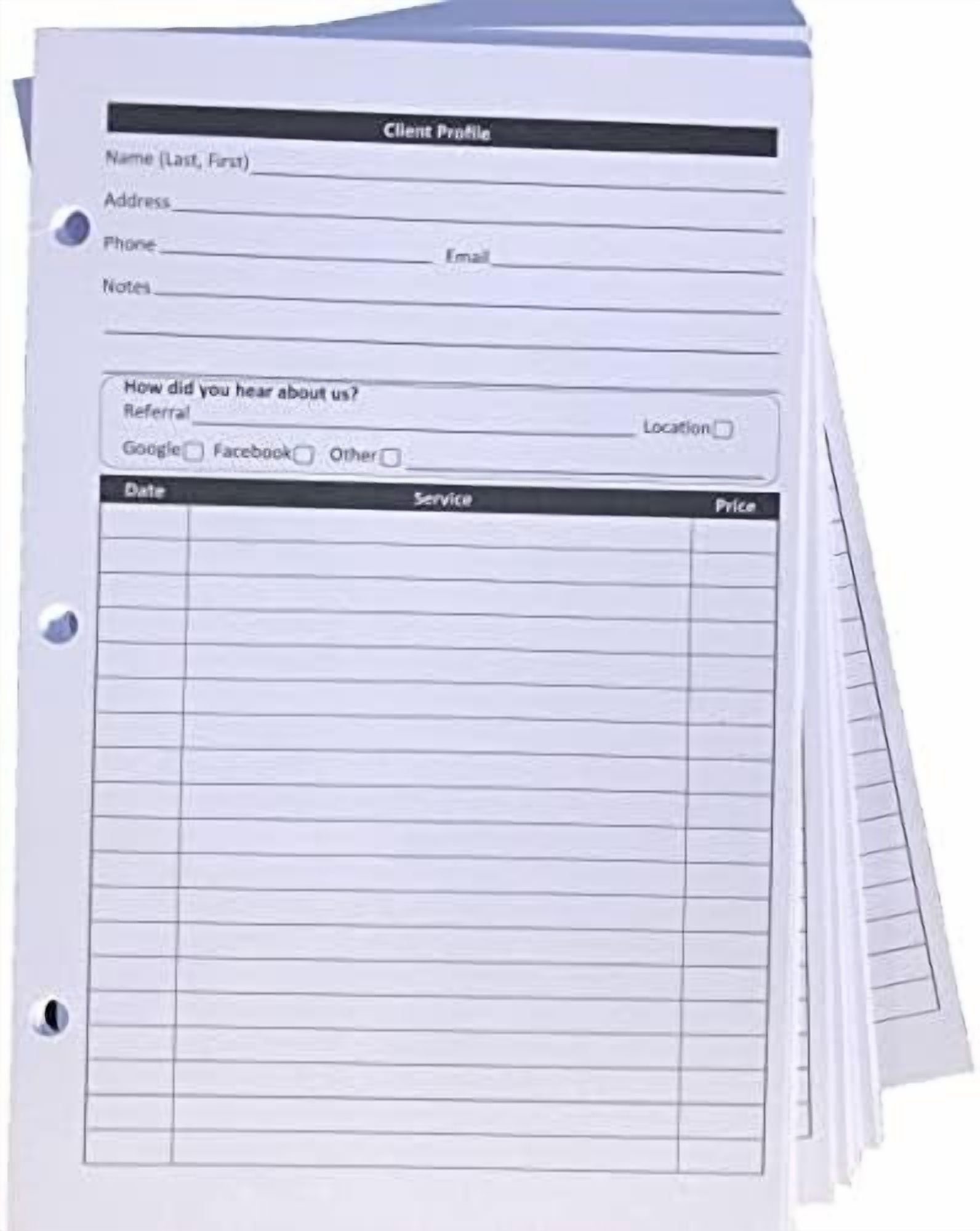 Small Business Client Profile Binder Cards (100 Pack, 5.5 X 8.5 Inches ...