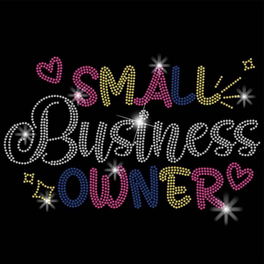 Small Business Owner Iron on Rhinestones Motivational Text Heat ...