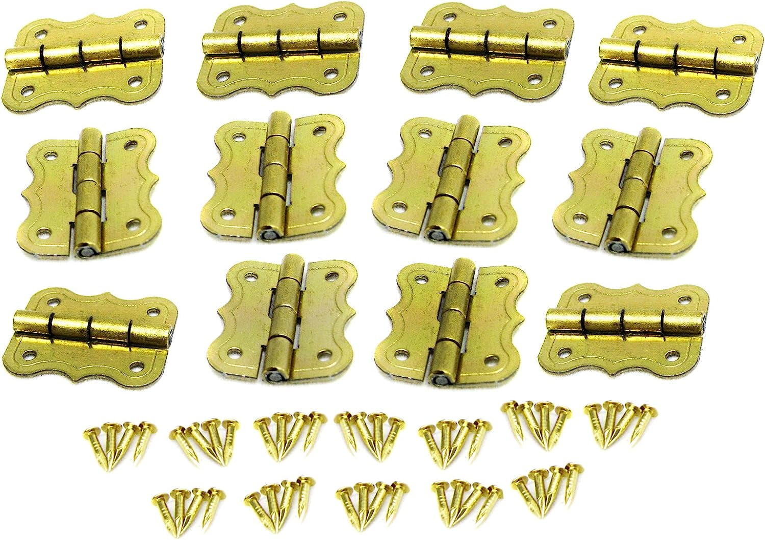 Small Butterfly Style Brass Plated Box Hinges