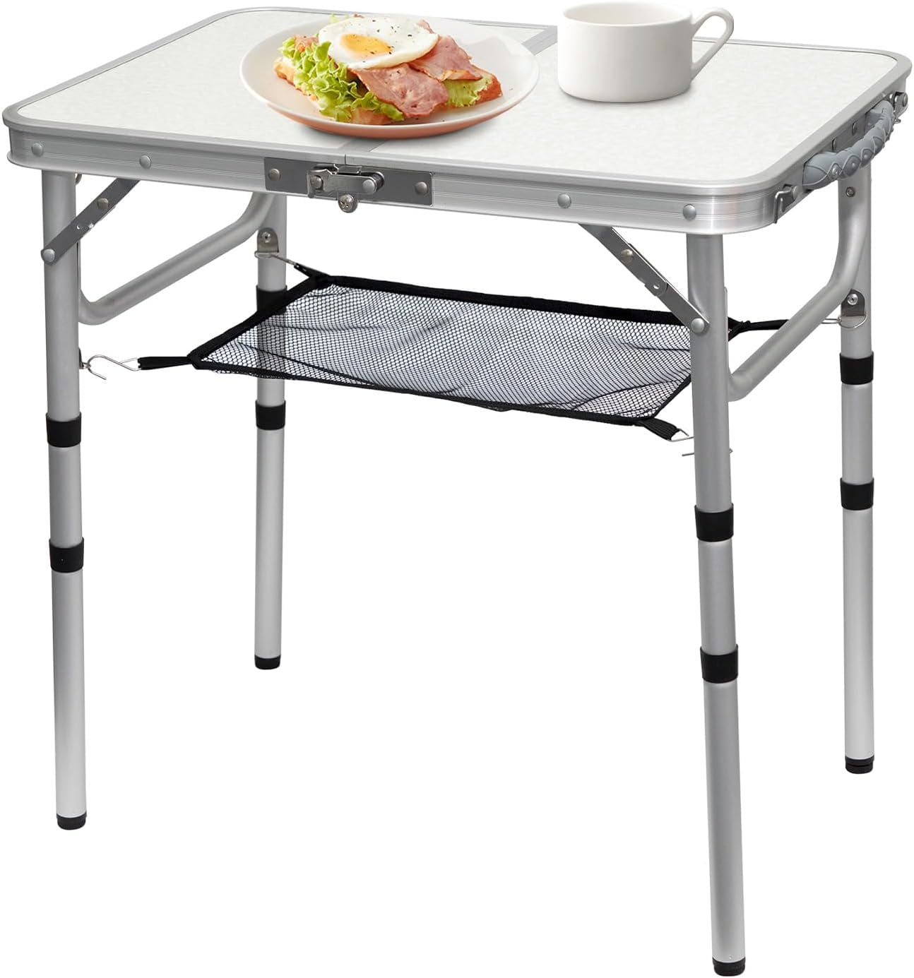 Small Camping Table 2Ft Folding Table 3 Adjustable Height Portable ...