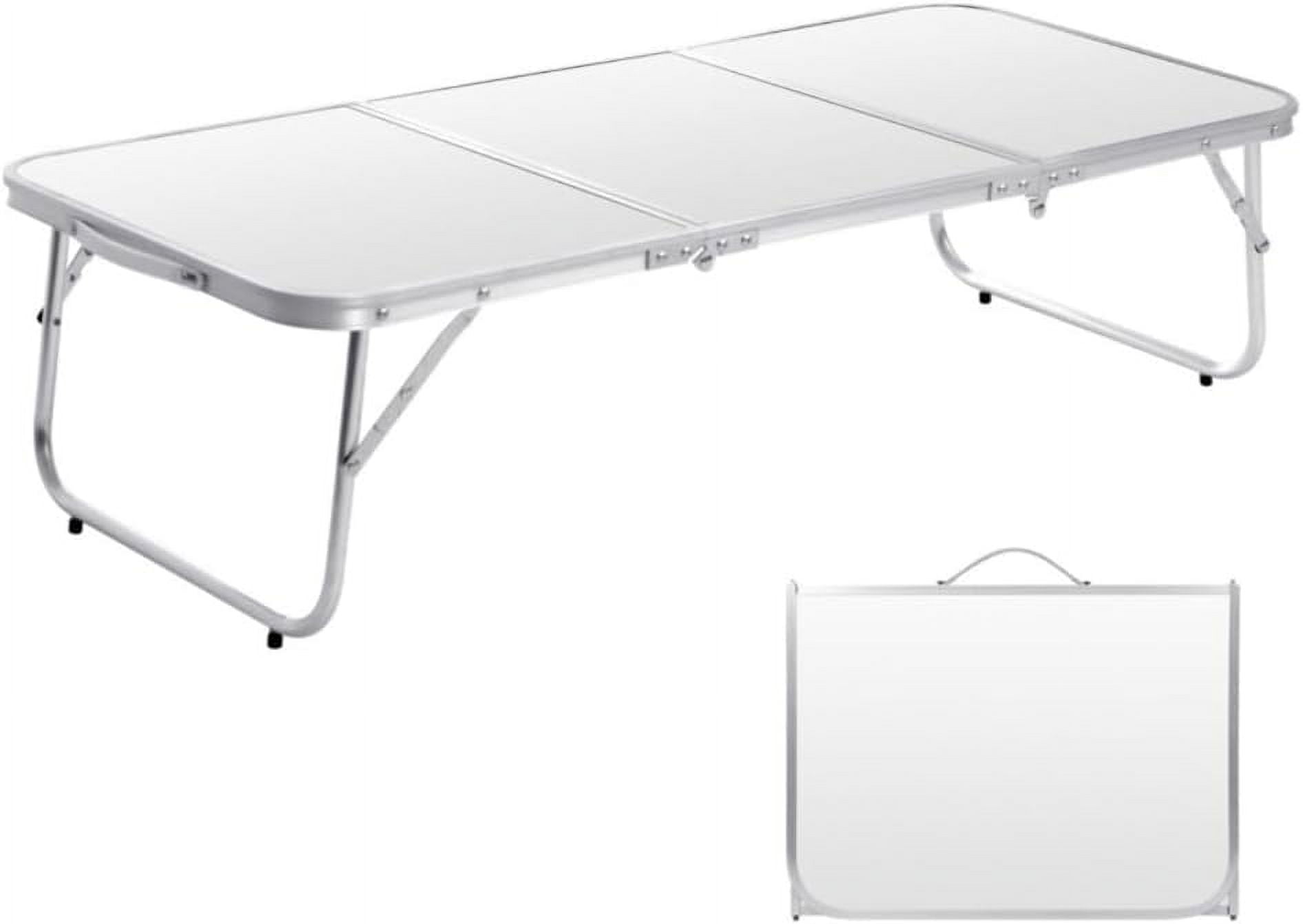 Small Camping Table 3FT Folding Picnic Table Foldable Low Camp Table Portable Short Aluminum ...