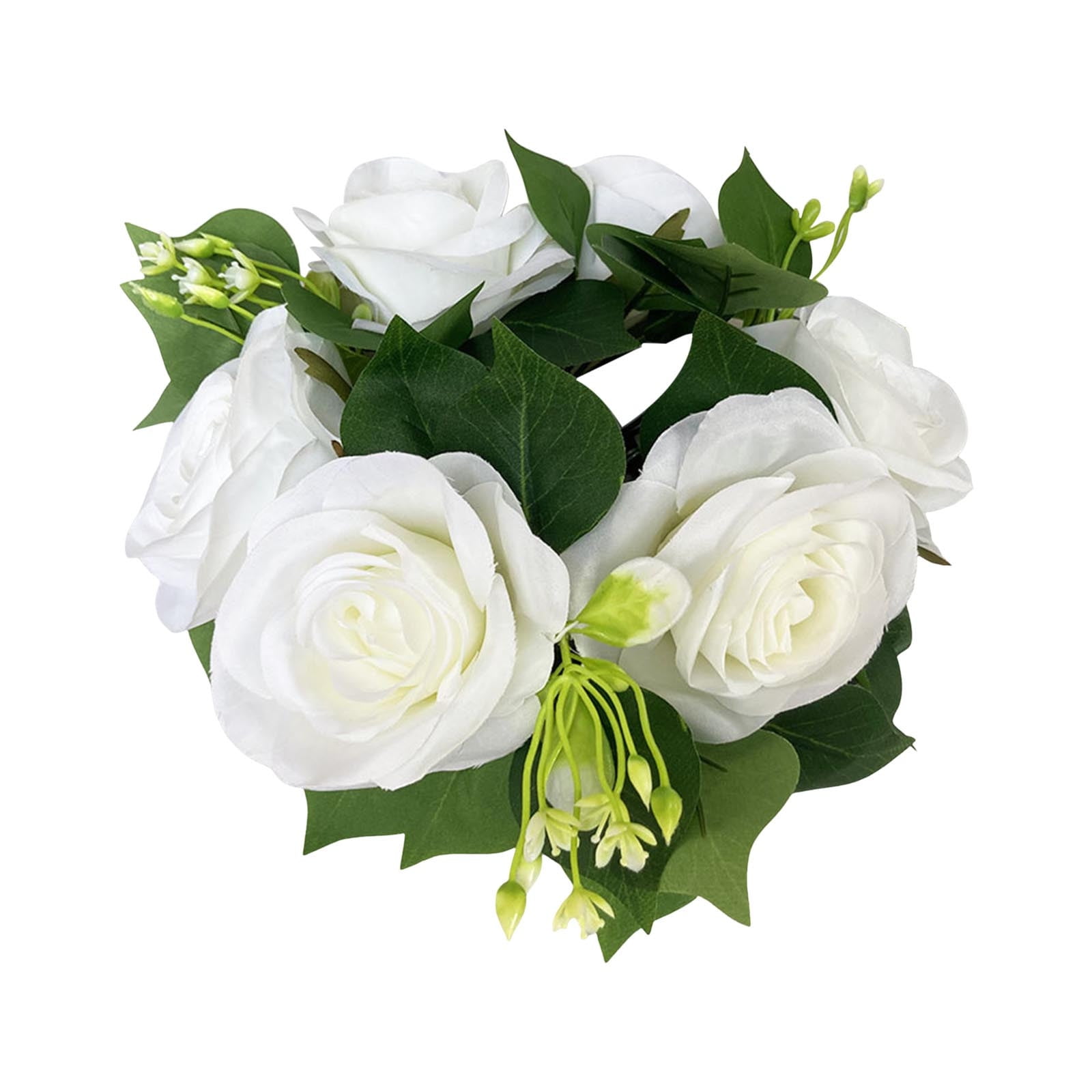 Small Candle Rings Wreaths, Roses Artificial Flowers for Wedding ...