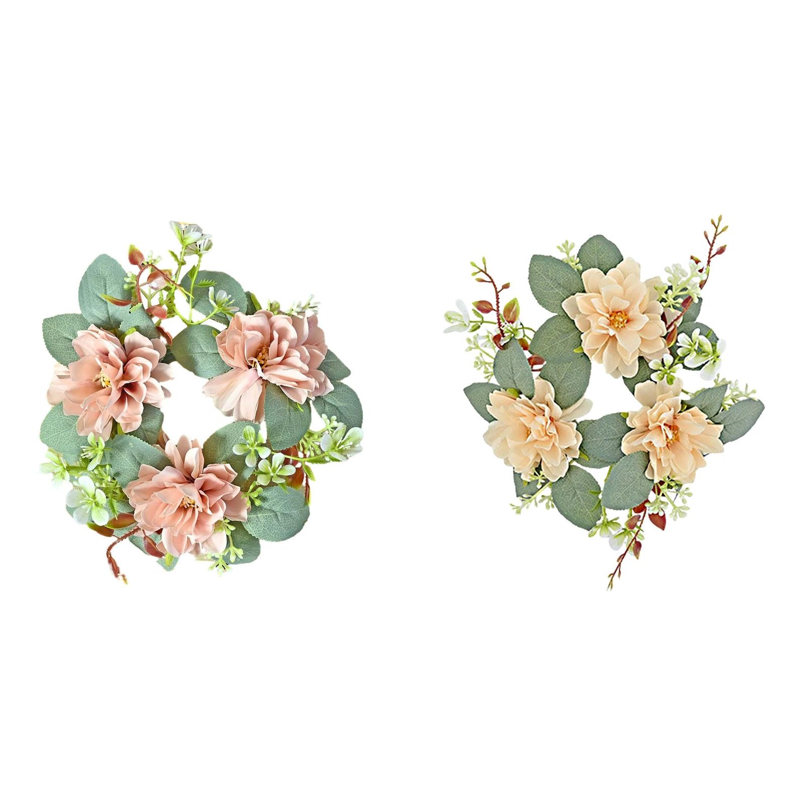 Small Candle Rings Wreaths Flower Candle Rings Flower Garland For ...