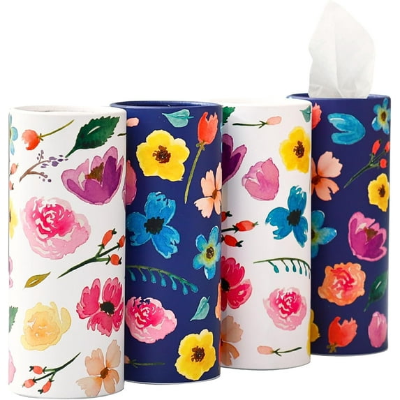 Small Car Tissues Holder with Facial Tissues - 4PK - Travel Tissue ...