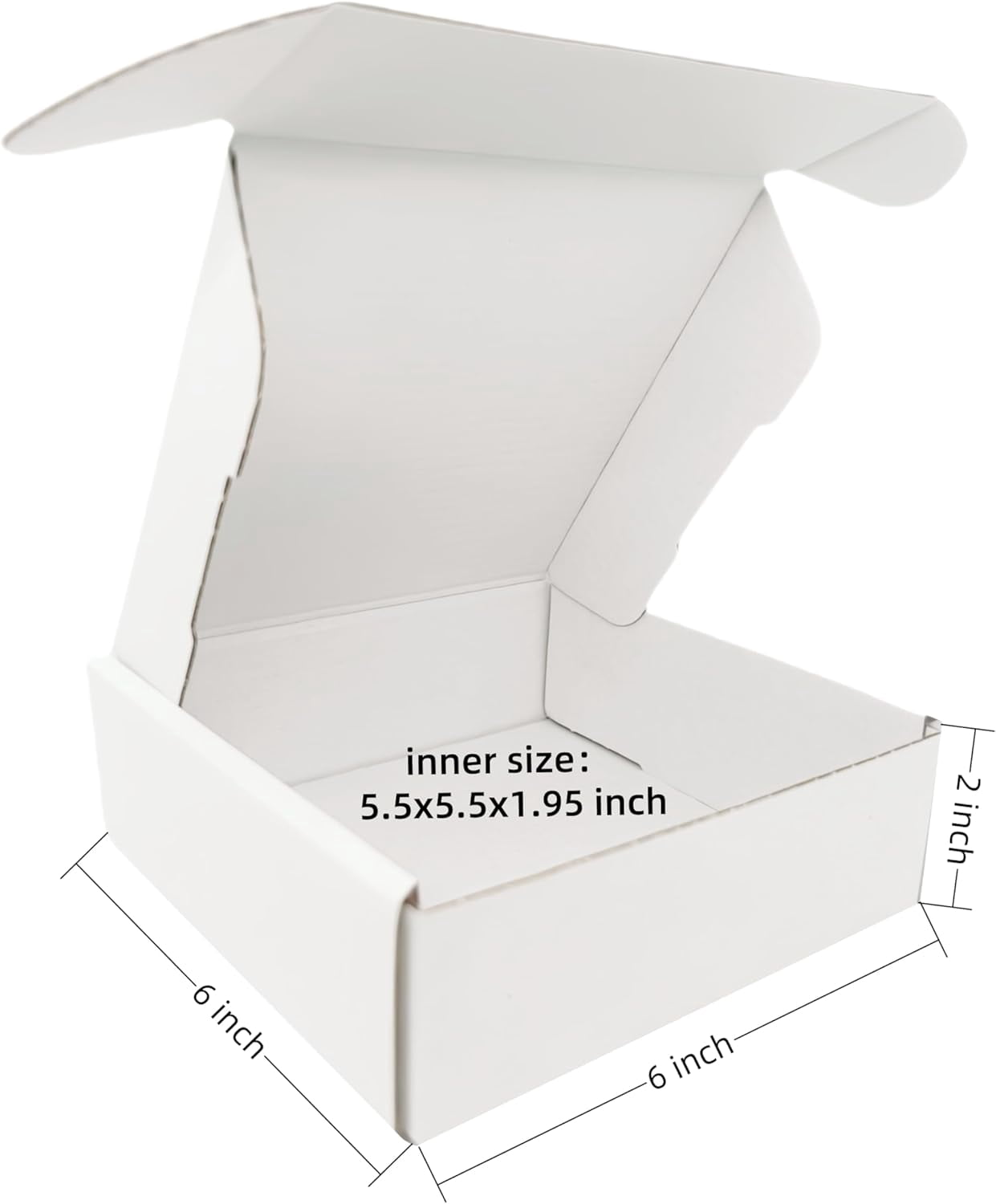 Small Cardboard Boxes 6x6x2 Inches 100 Pack Business Corrugated Mailing ...