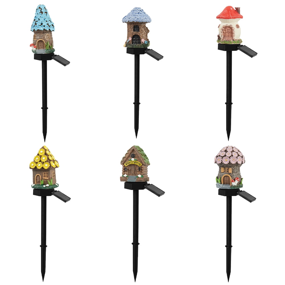Small Cartoon House Solar Light, Water Resistance Resin Cute House ...