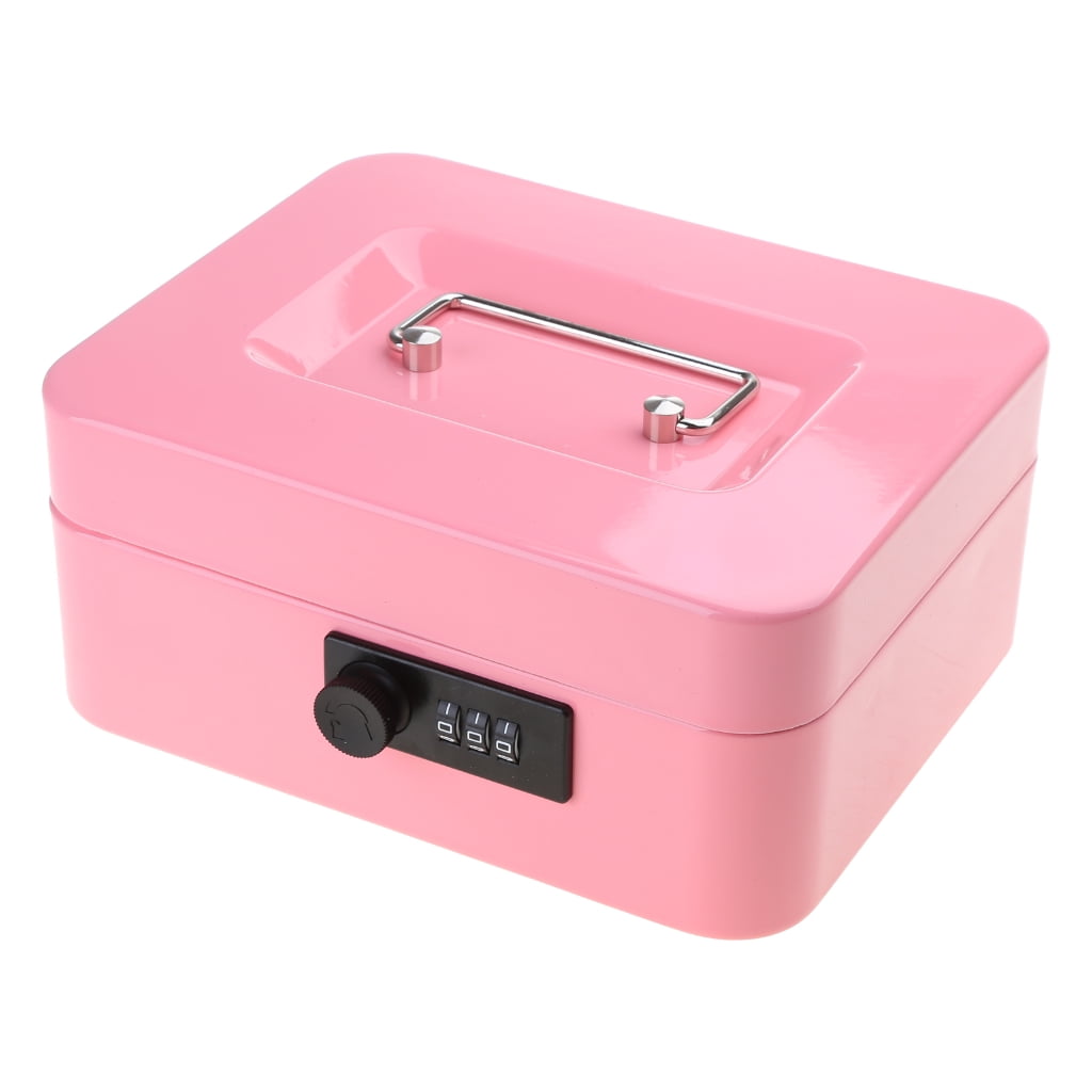 Small Cash Box with Combination Lock Portable Metal Money Box with ...