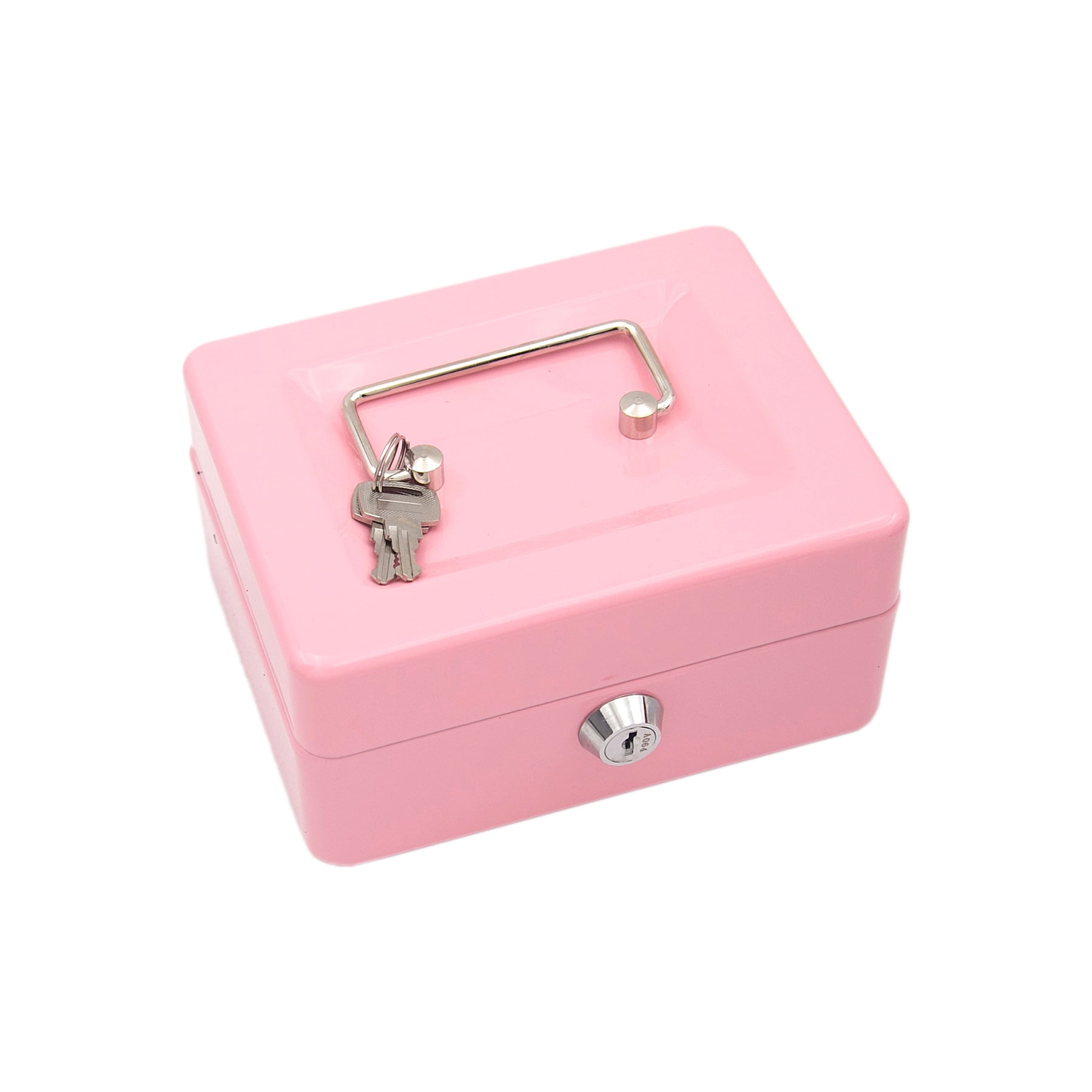 Small Cash Box with Lock: Mini Lock Box with Coin Slot - Metal Piggy ...