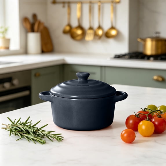 Small Casserole Dish, Mini Cocotte Ceramic Baking Bowl with Lid ...