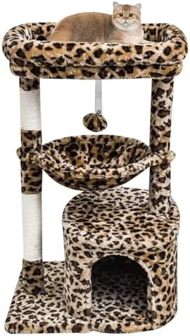 Small Cat Tree for Indoor Cats, Activity Cat Tower with Scratching Post ...