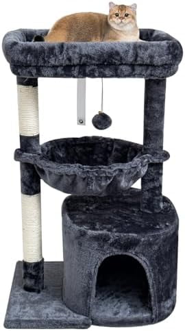 Small Cat Tree for Indoor Cats, Activity Cat Tower with Scratching Post ...