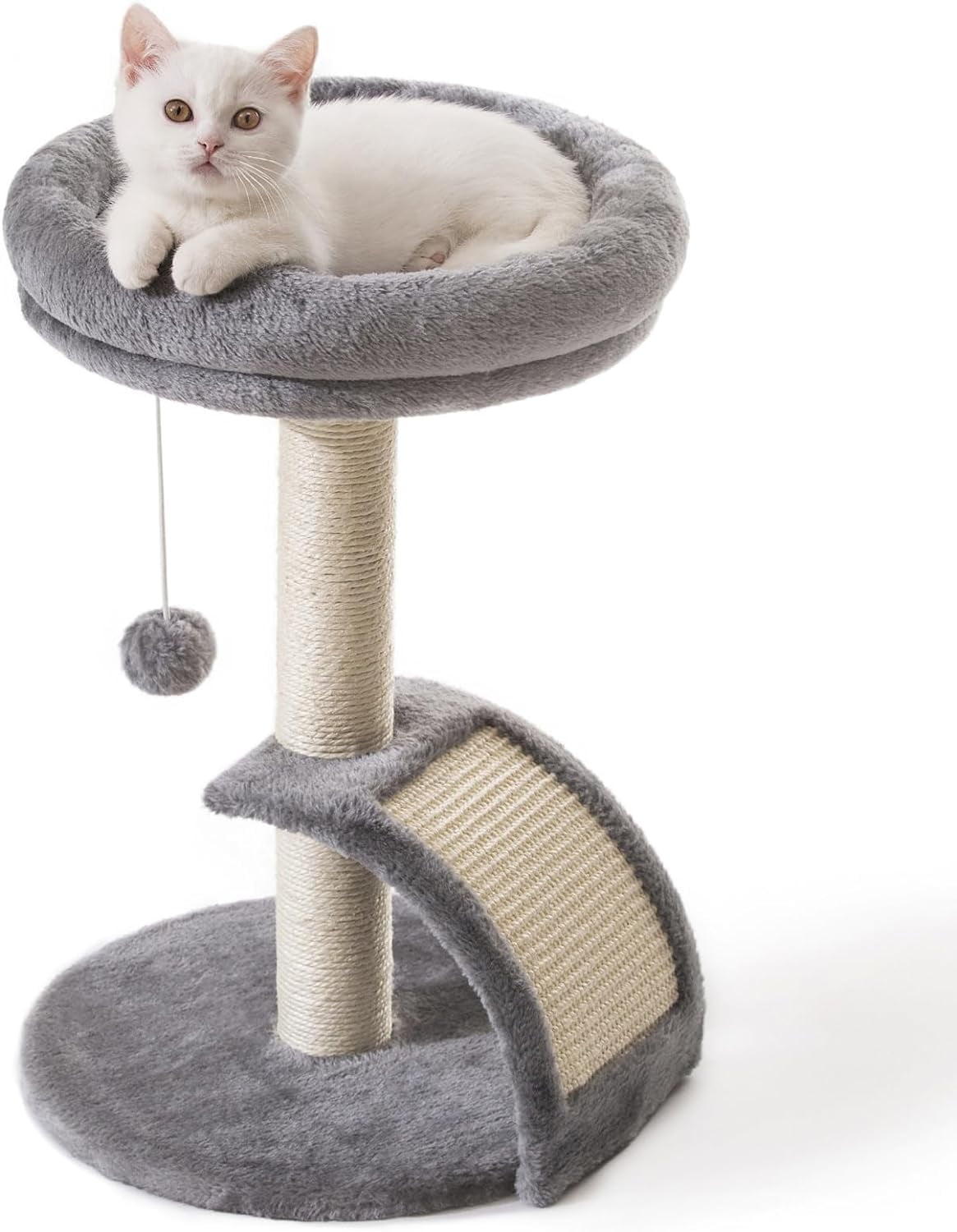 Small Cat Tree Tower with Scratching Post, Modern Kitten Tower for ...