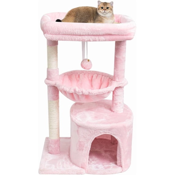 Small Cat Tree for Indoor Cats, Cat Tower with Scratching Post, Modern ...