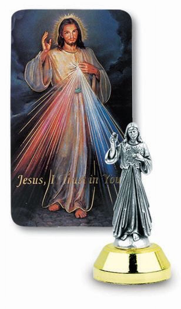 Small Catholic Divine Mercy Auto Statue Figurine With Prayer Card for ...
