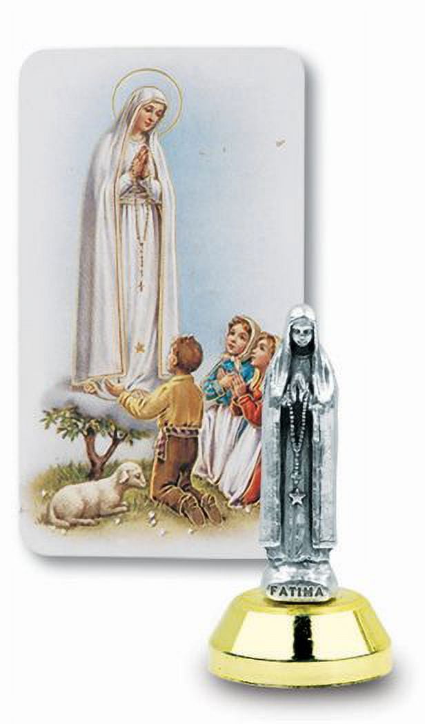Small Catholic Our Lady of Fatima Auto Statue Figurine With Prayer Card ...