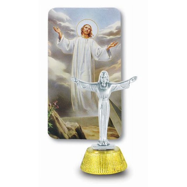 Small Catholic Risen Christ Auto Statue Figurine With Prayer Card for Dashboard - Walmart.com