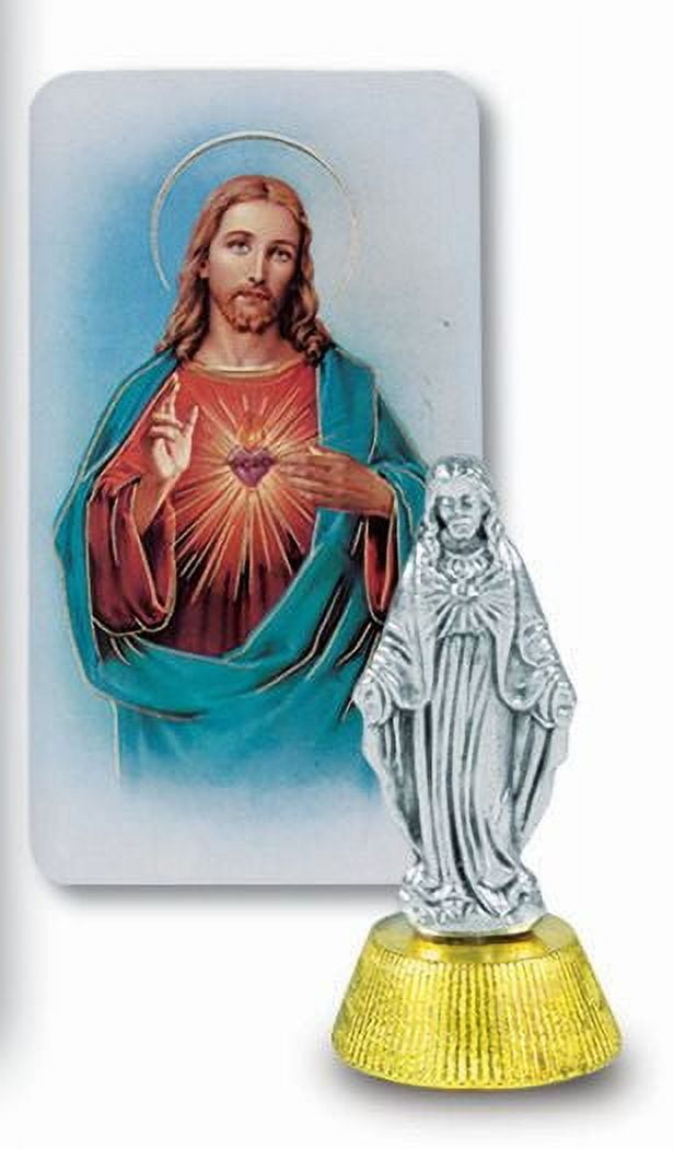 Small Catholic Sacred Heart of Jesus Auto Statue Figurine With Prayer ...