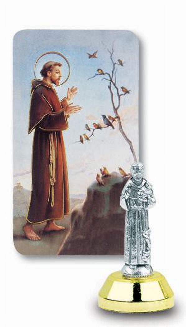 Small Catholic Saint Francis Auto Statue Figurine With Prayer Card for ...