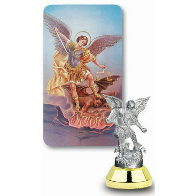 Small Catholic Saint Michael Auto Statue Figurine With Prayer Card for ...