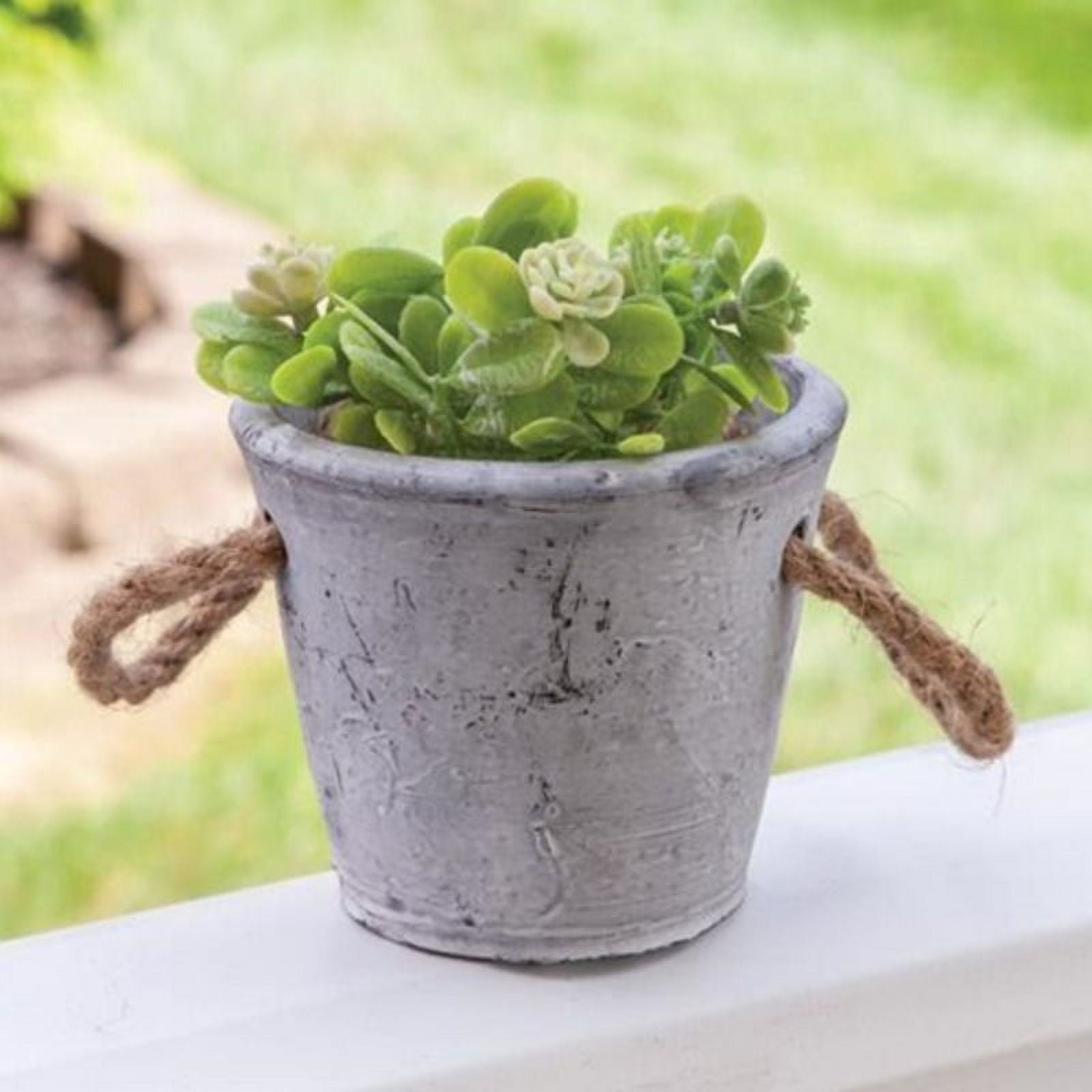 Small Cement Planter With Jute Handles - Walmart.com
