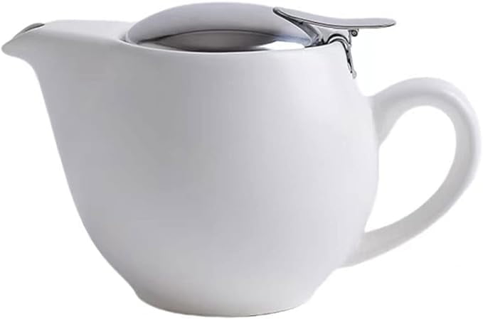 Small Ceramic Teapot With Stainless Steel Infuser For Loose Tea And ...