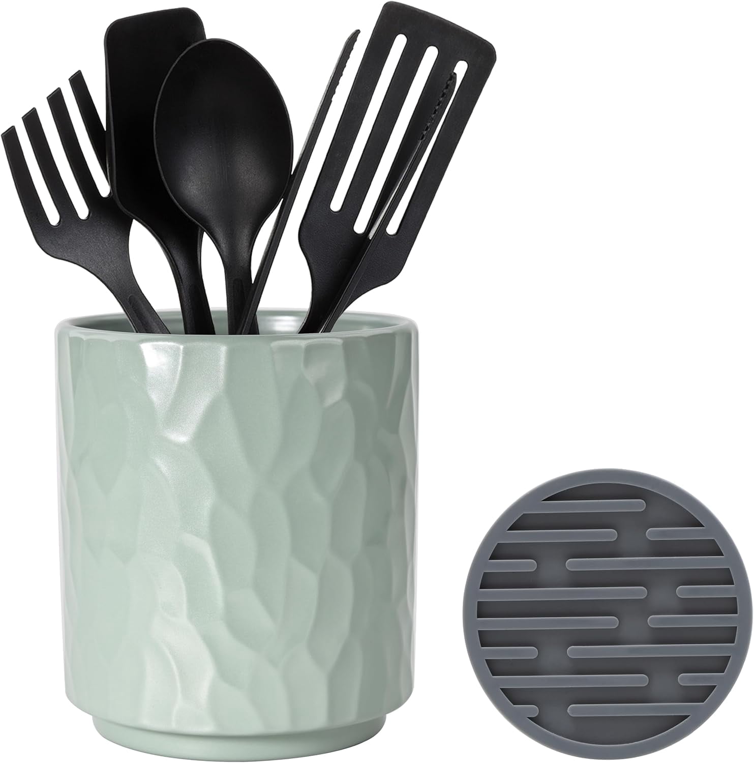 Small Ceramic Utensil Holder for Kitchen Counter Countertop Cooking ...